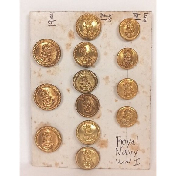 Accessories | Wwi Royal Navy Uniform Button Set Of 13 Antique Good ...